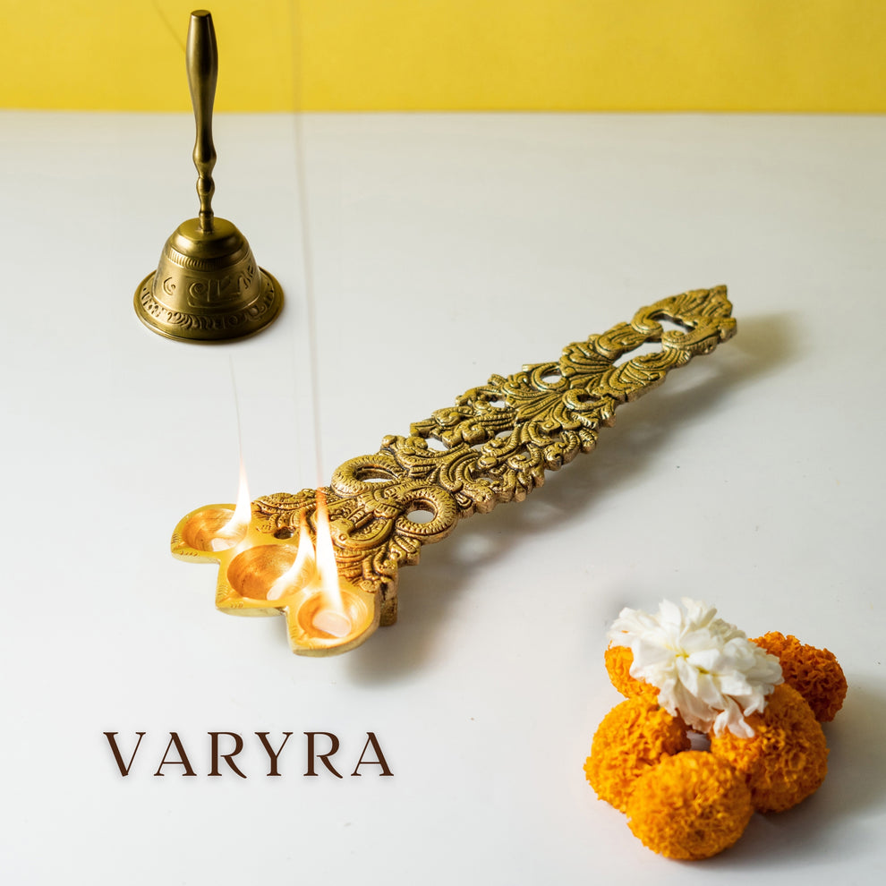 Buy Havan Spoon for Arti, Pooja or Mandir, Tridiya Havan Spoon Brass ...